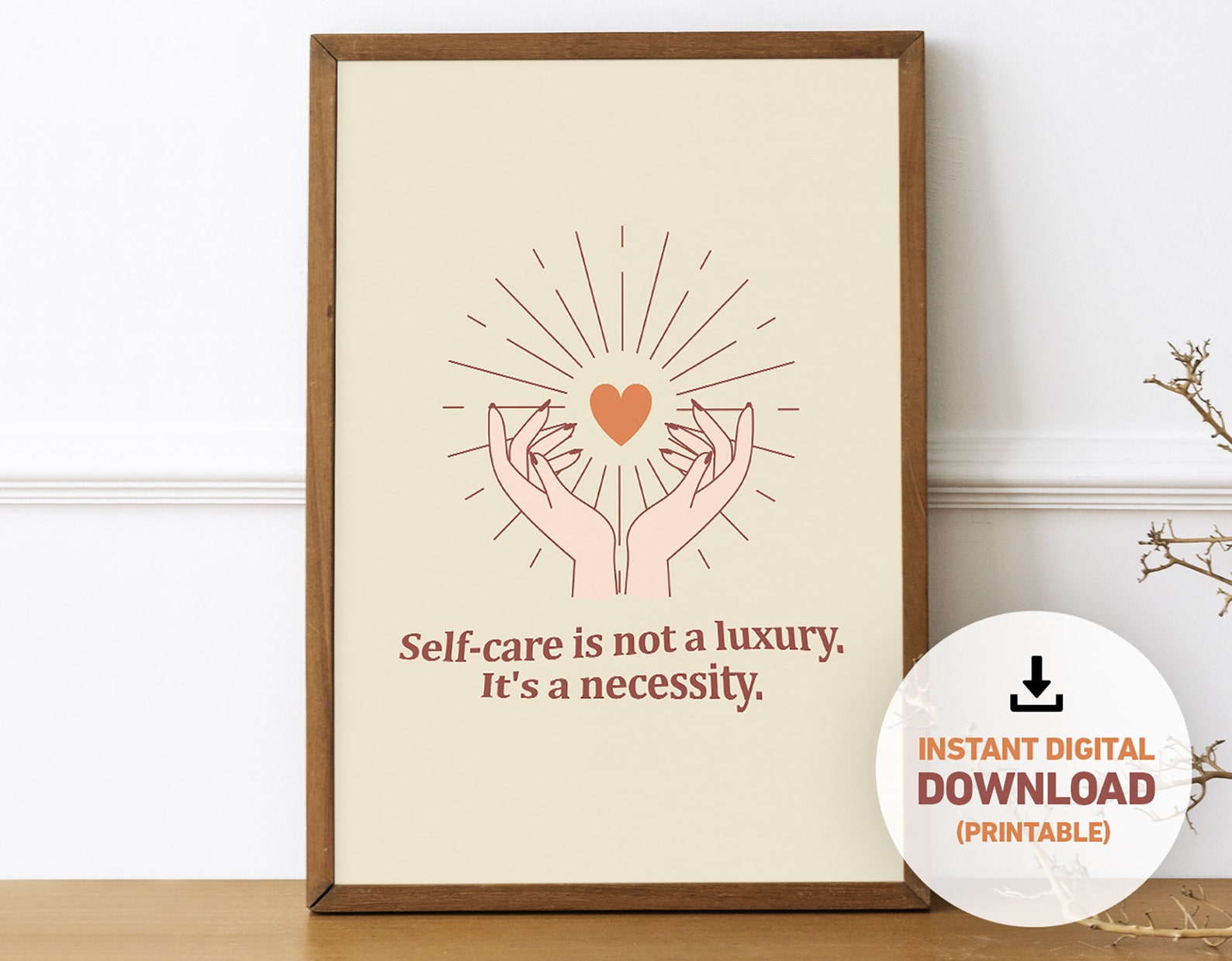 Self-care Quote Printable Wall Art Mental Health Boho - Etsy