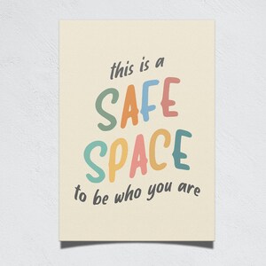 Safe Space, Printable, Poster, Mental Health, Therapy, Counseling ...