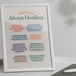 Truths About Healing, Printable Poster, Therapy Office Decor, Mental ...