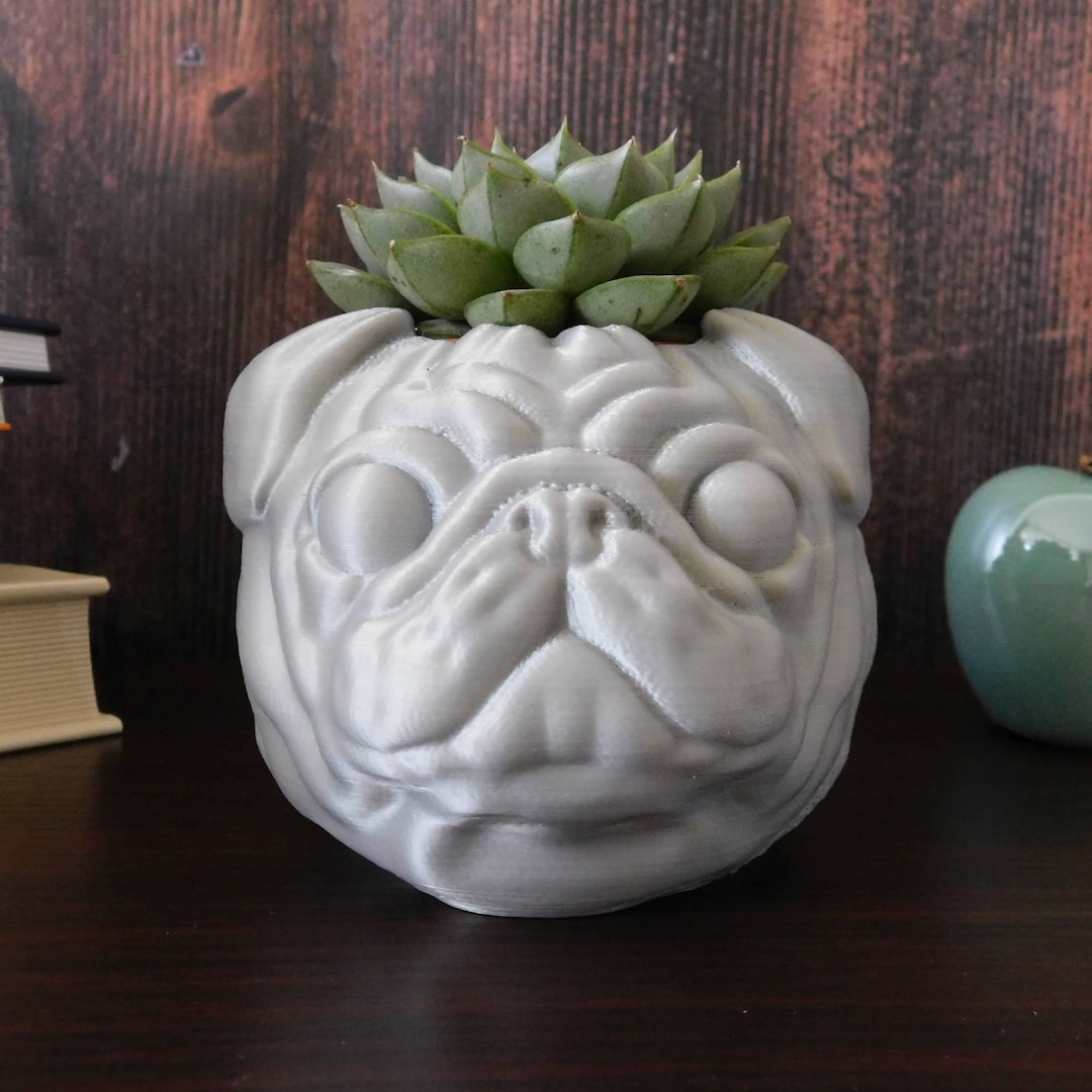 The Pug-pot | Pug-head Flower Planter - Etsy