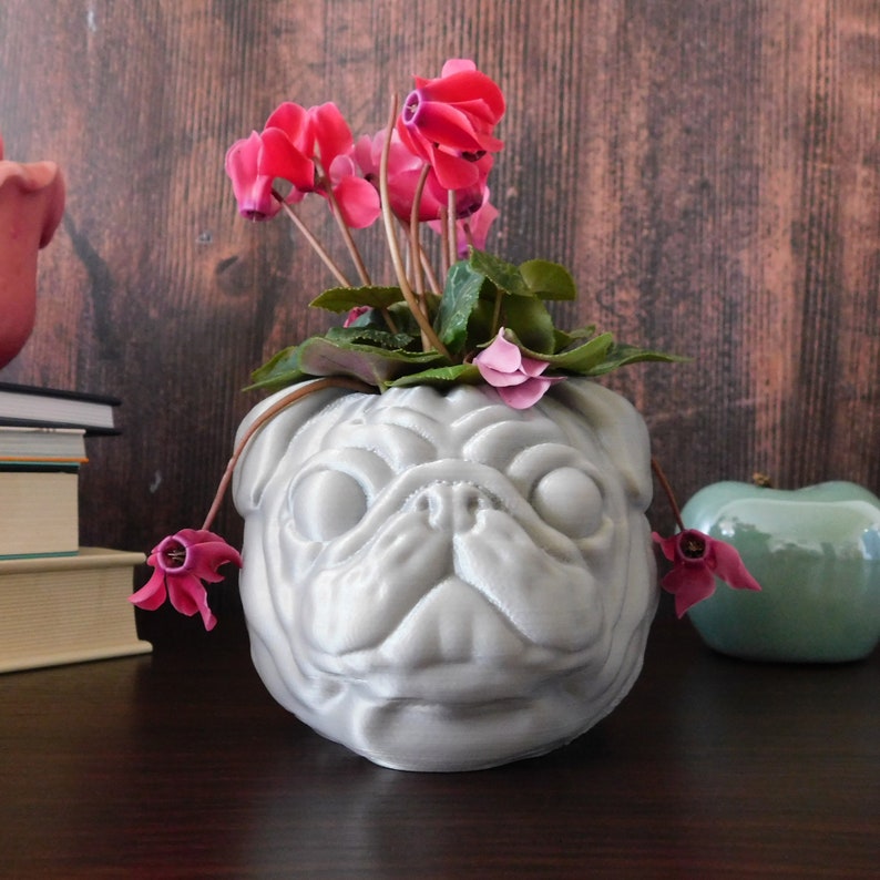 The Pug-pot | Pug-head Flower Planter - Etsy