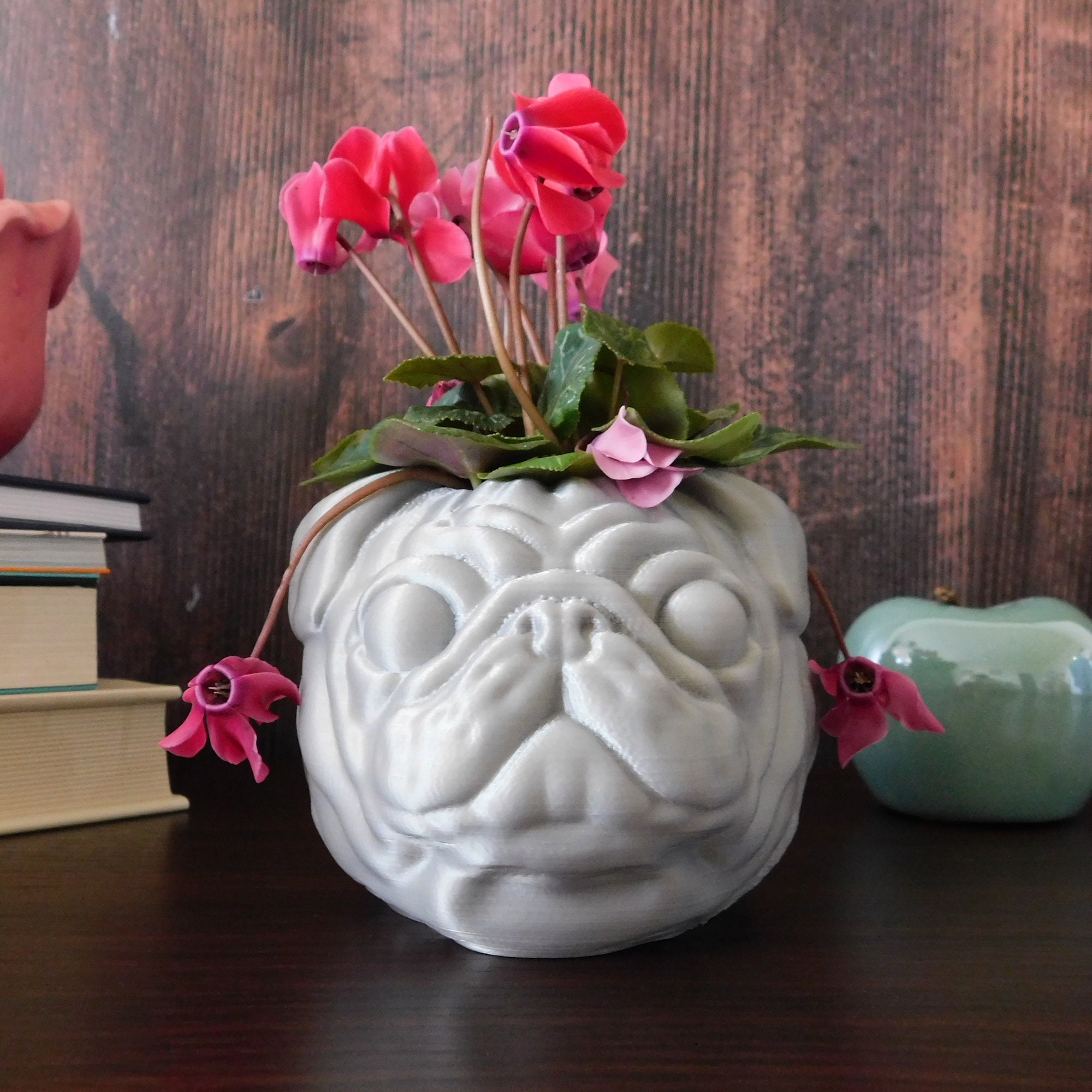 The Pug-pot | Pug-head Flower Planter - Etsy