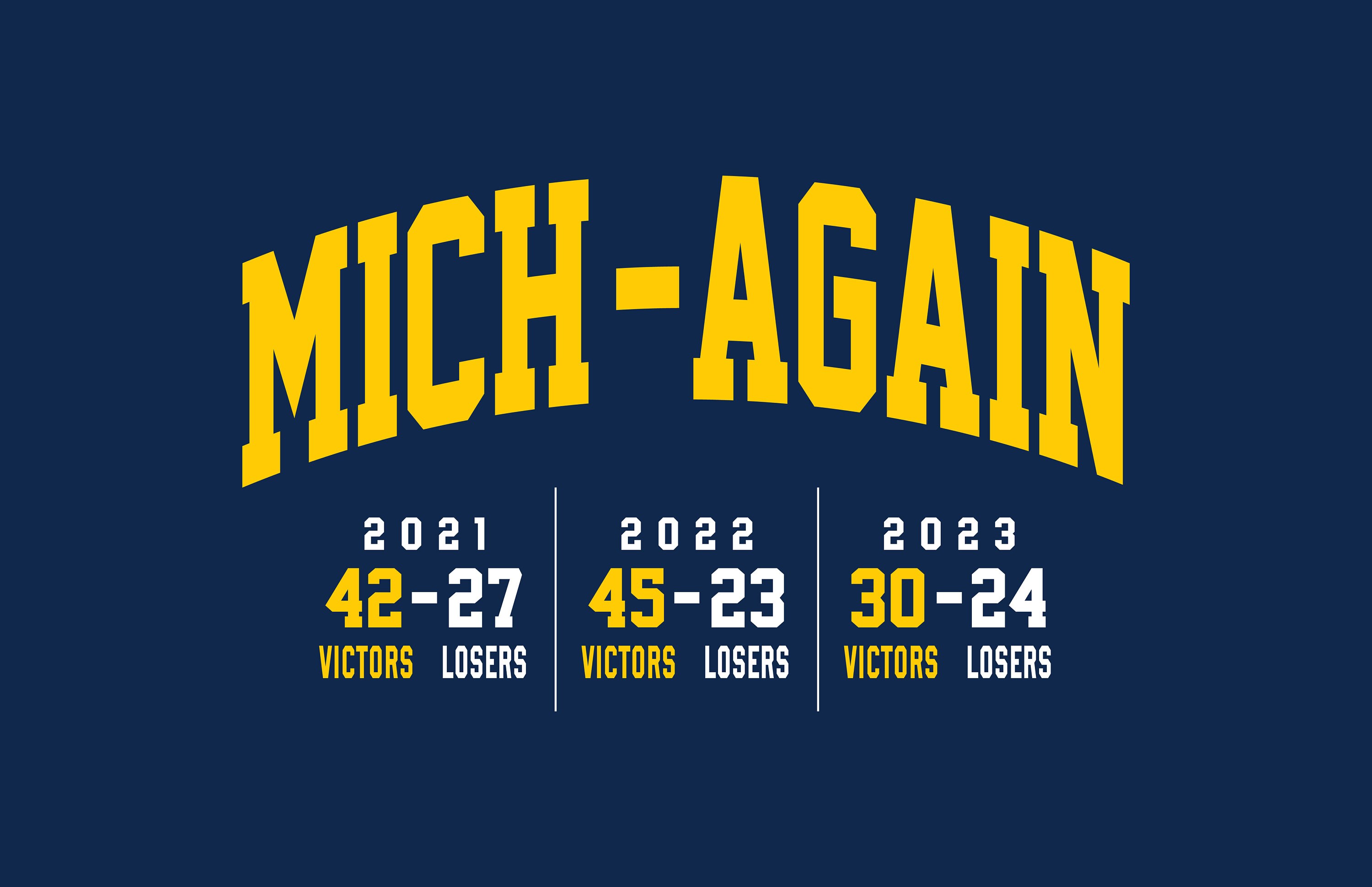 Michigan Football Tshirt, 2023, University, Mich-again, Victors ...