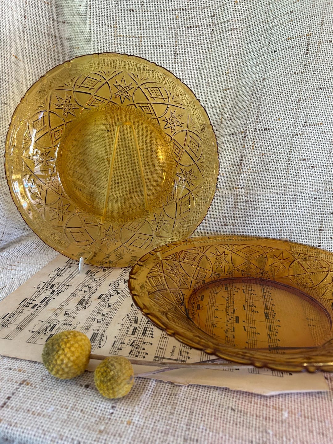 MCM, Amber Plate, Vintage Pressed Glass, Amber Glass, Special Gift, MCM ...