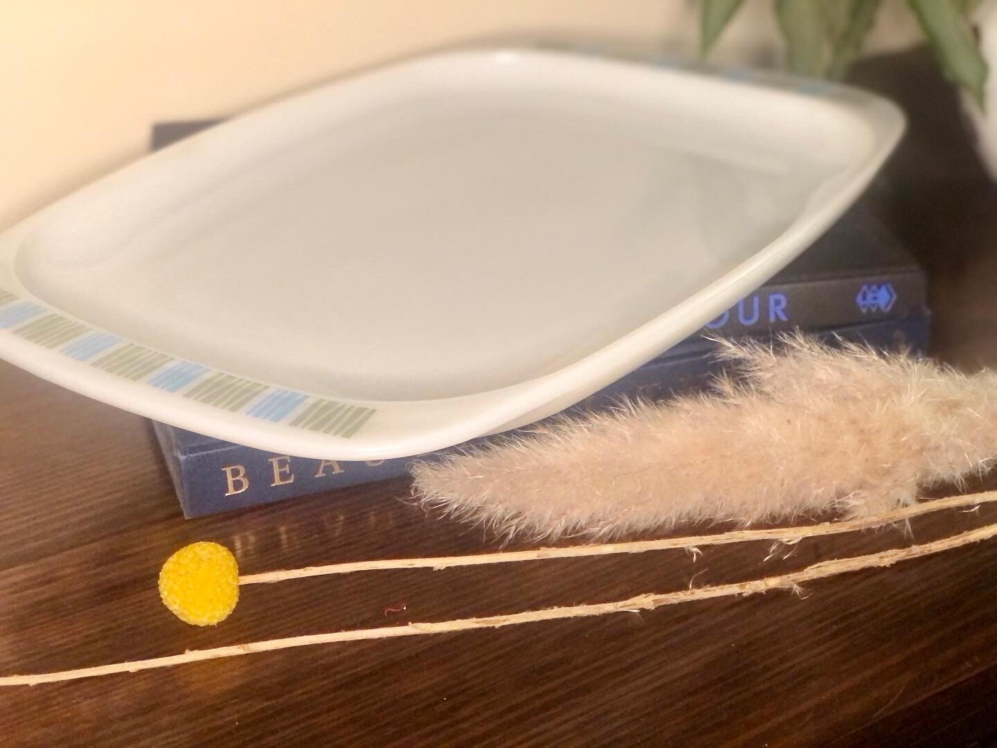 Vintage Plate JAJ Milk Glass Rectangular Platter - Etsy Australia