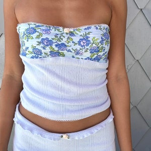 Handmade Set - Y2k Matching Set / Coquette Set / Floral Crop Top / Baby ...