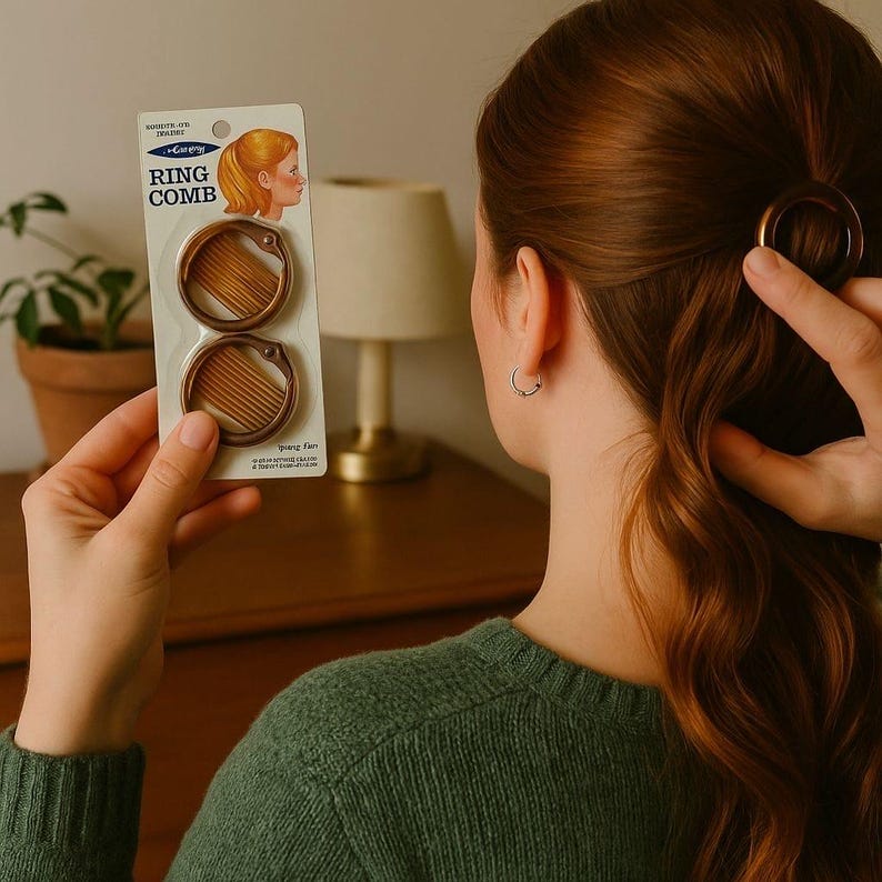 Ring Comb Hair Clip Brown Tortoise : Plastic Ponytail Holder (set of 2 ...