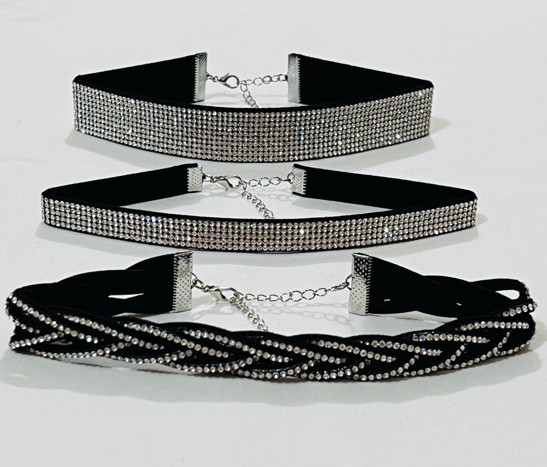 Gothic Retro Faux Suede Narrow Wide Choker Necklace Punk Adjustable ...