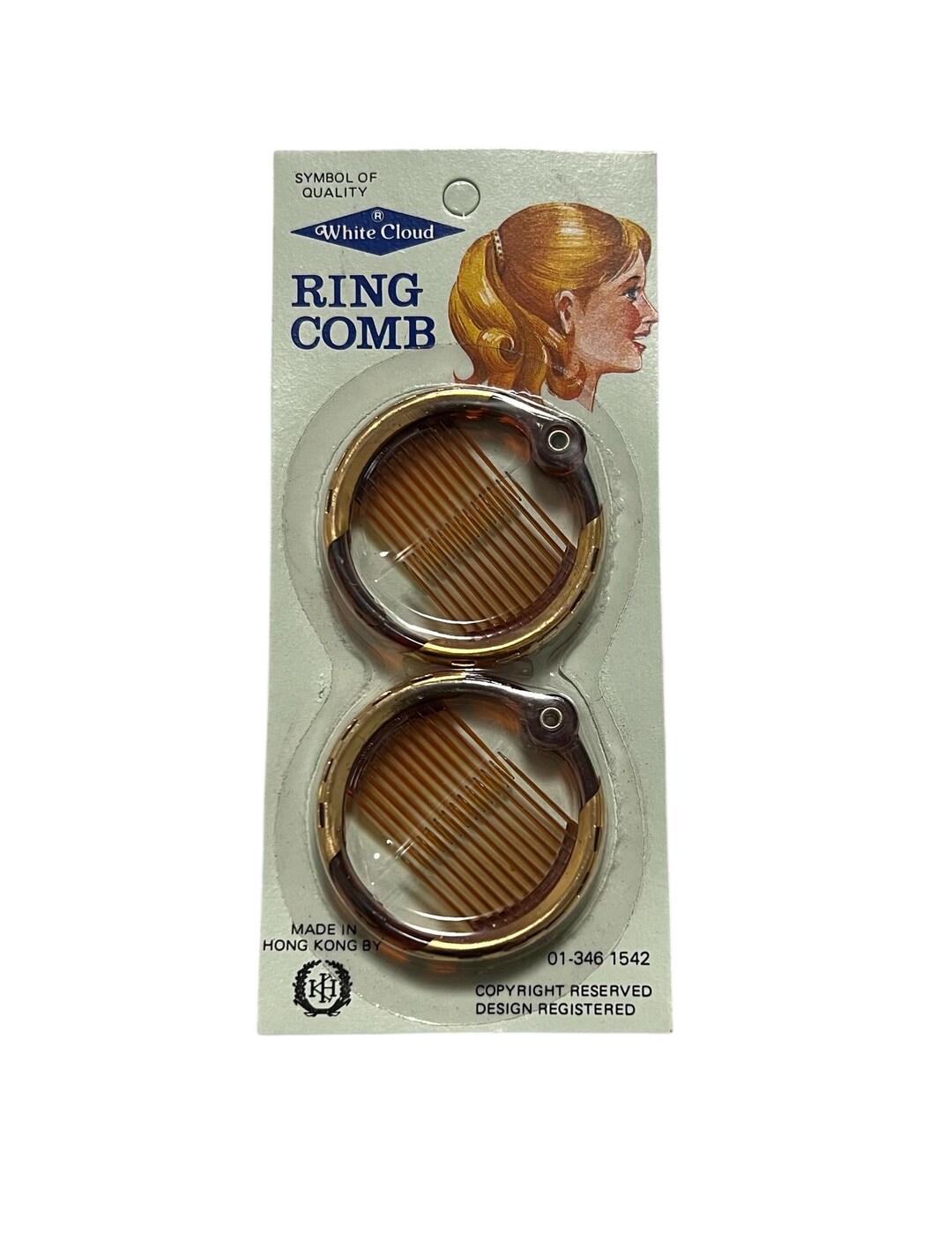 Ring Comb Hair Clip Brown Tortoise : Plastic Ponytail Holder (set of 2 ...