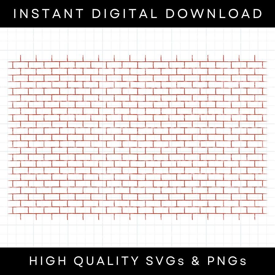 Brick Wall Pattern SVG Bundle Brick Wall Stencil Pattern Png SVG Cut ...