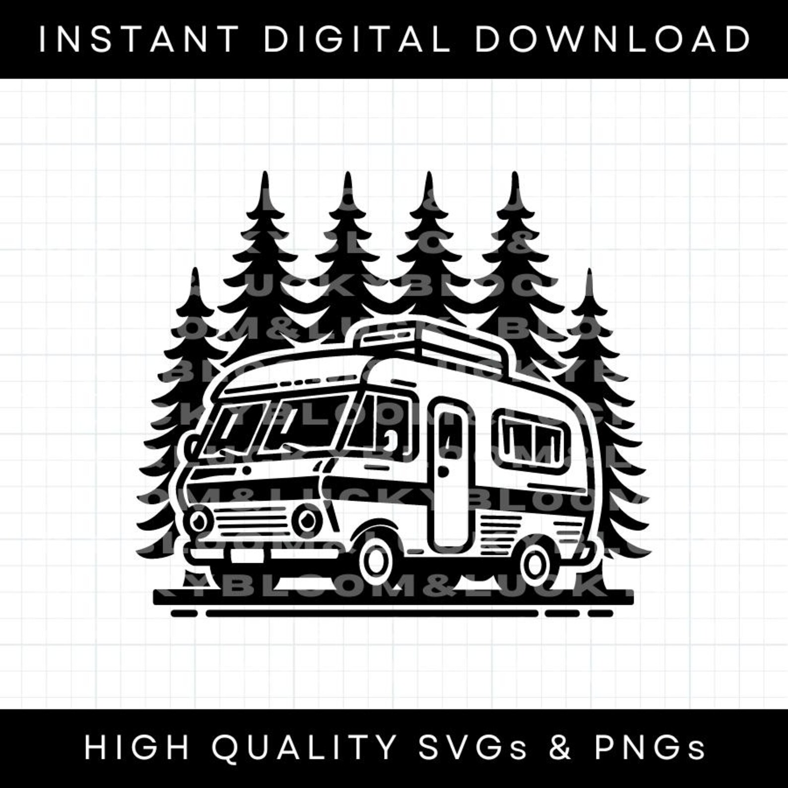 Motorhome Clipart Pngs & Svgs Caravan Svg, Camping Svg, Camper Van Svg ...