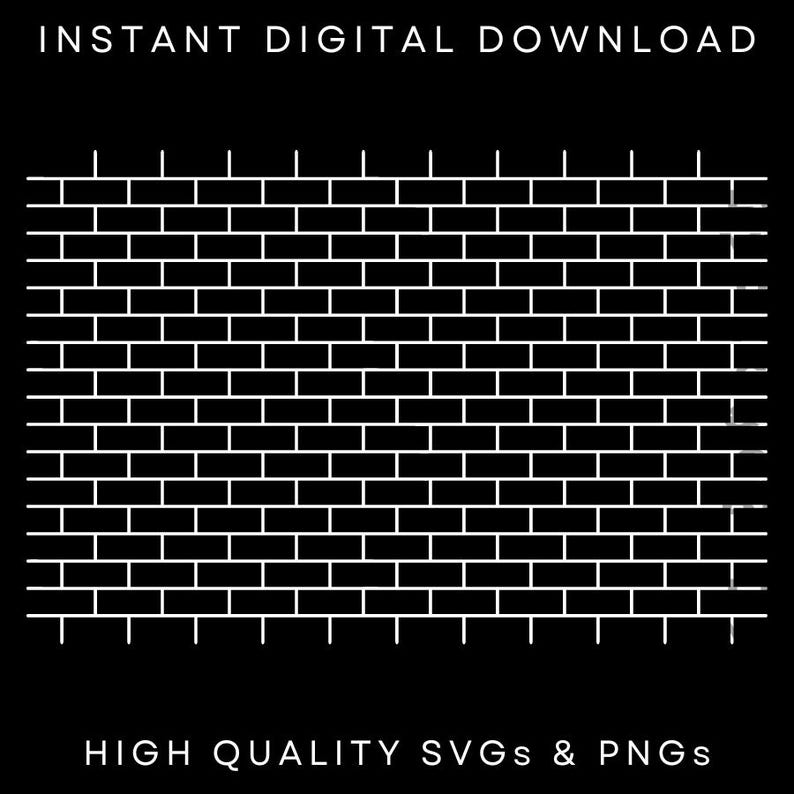 Brick Wall Pattern SVG Bundle Brick Wall Stencil Pattern Png SVG Cut ...