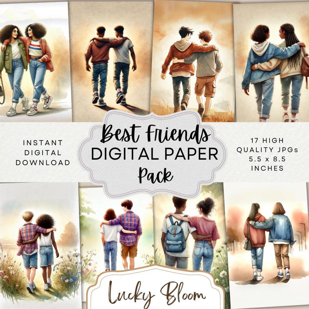 Best Friends Clip Art Set Teenage Best Friends, Brothers & Sisters ...