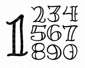 0-9 Numbers Font SVG Bundle Birthday Numbers SVG Files for Cricut ...