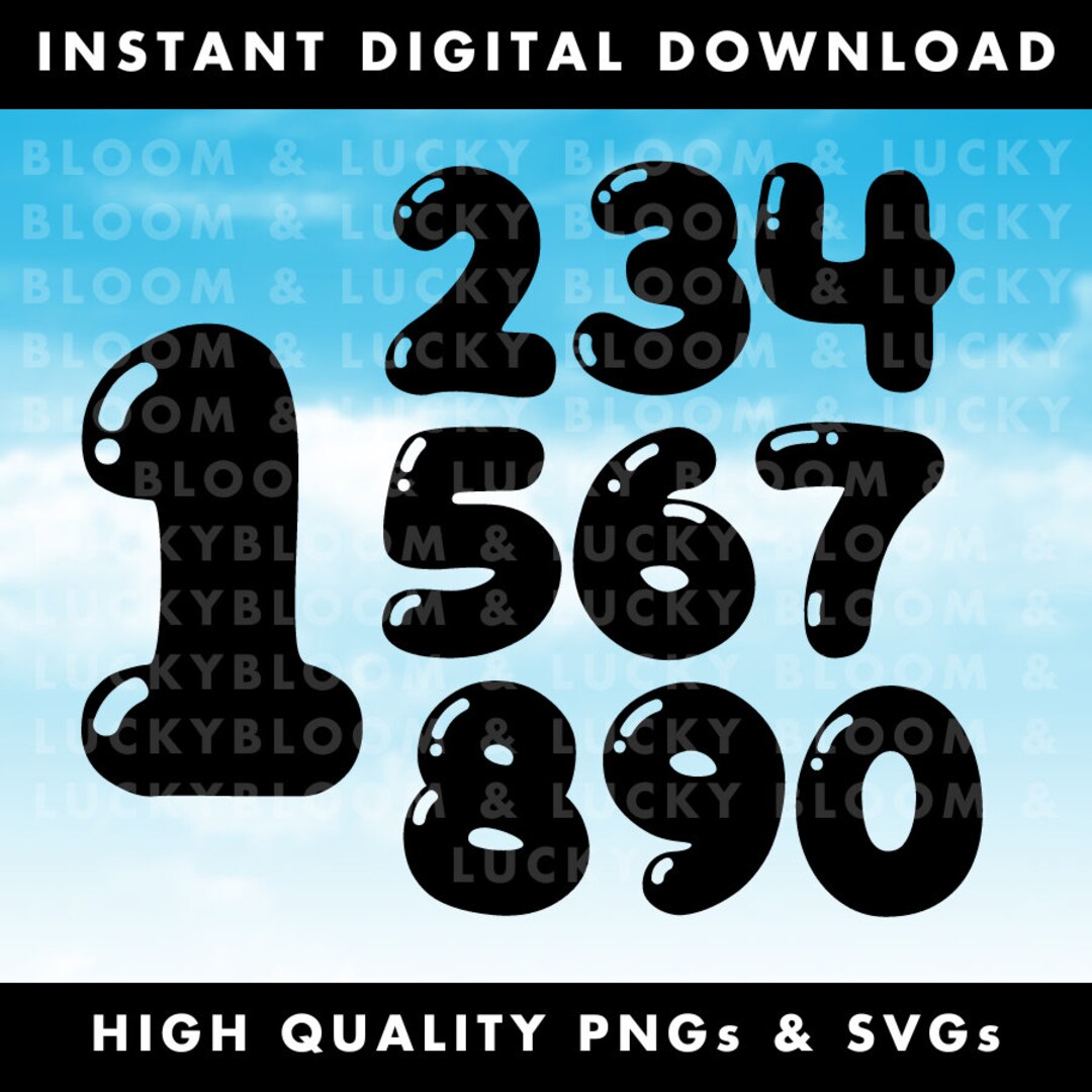 0-9 Balloon Numbers SVG Bundle Birthday Numbers SVG Files for Cricut ...