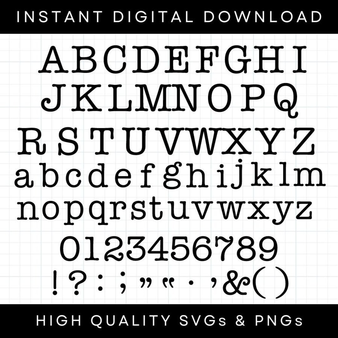 Typewriter Font SVG Bundle American Typewriter Letters Font Pngs & SVG ...