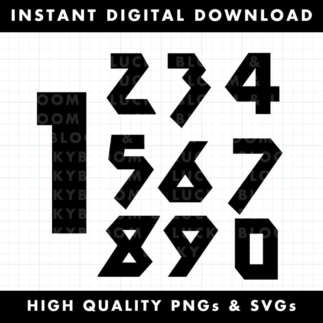 0-9 Punk Numbers Font SVG Bundle Birthday Numbers SVG Files for Cricut ...
