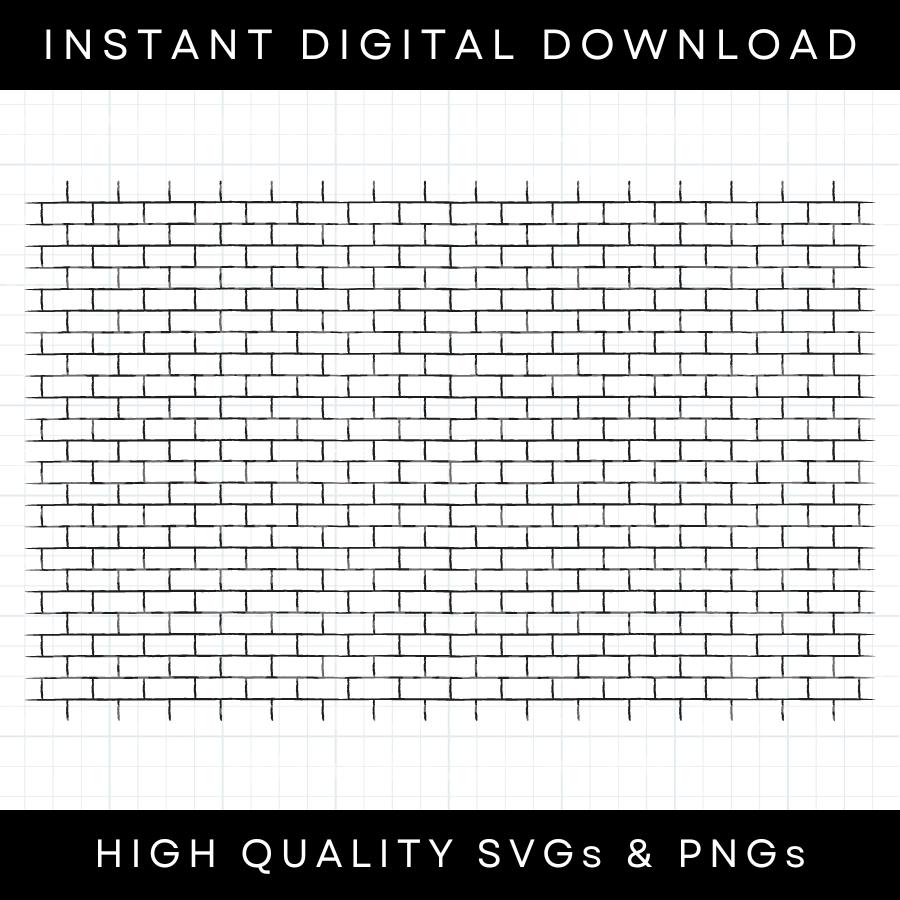 Brick Wall Pattern SVG Bundle Brick Wall Stencil Pattern Png SVG Cut ...