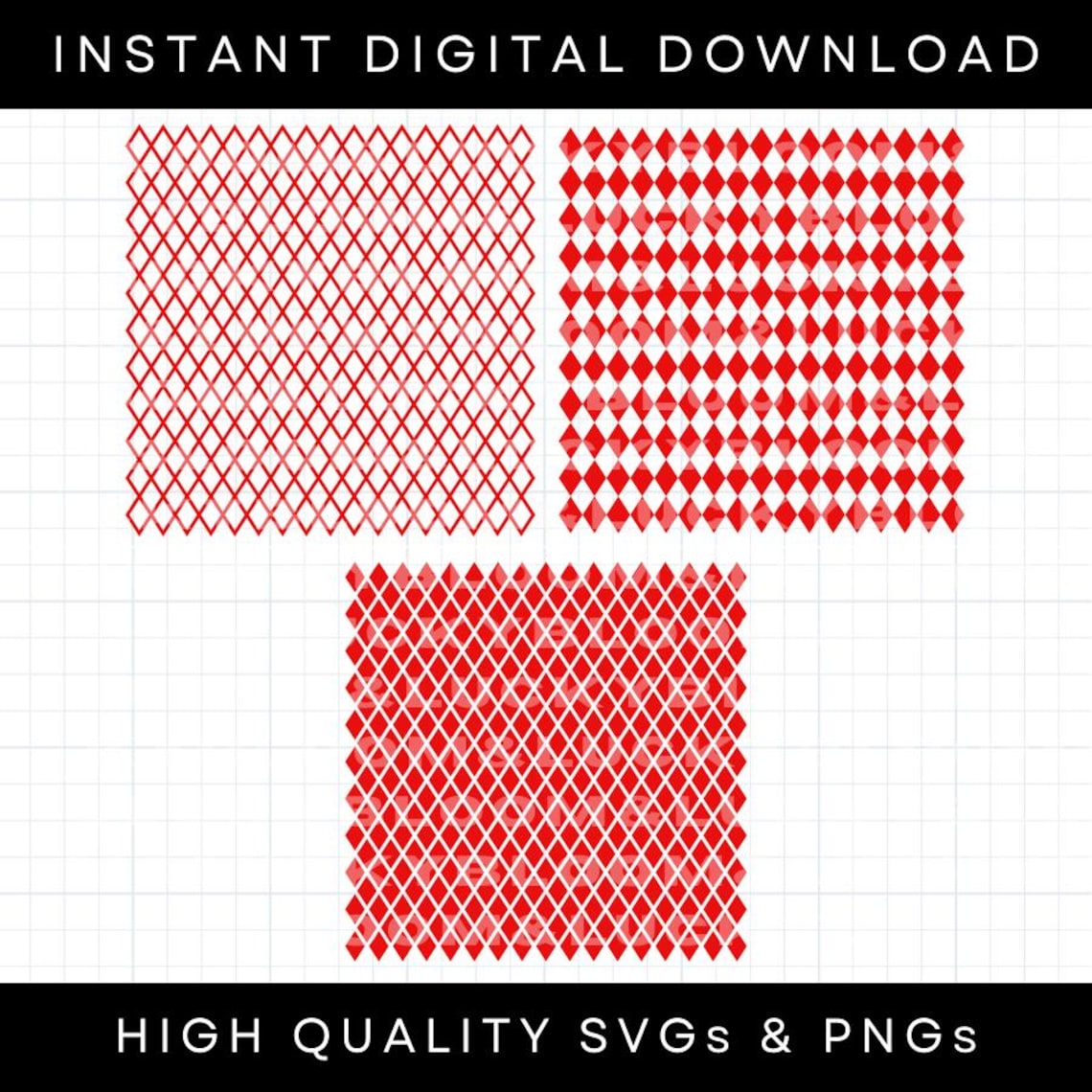 Diamond Pattern SVG Bundle Red Checkered Diamond Pattern Png SVG Cut ...
