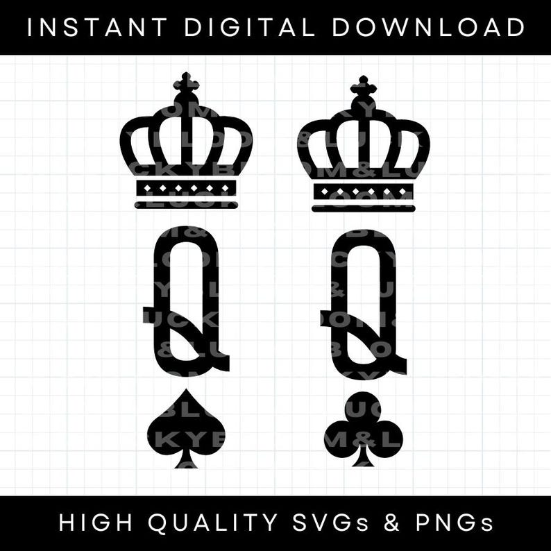 King and Queen Svgs Playing Card SVG Cut Files for Cricut Instant ...