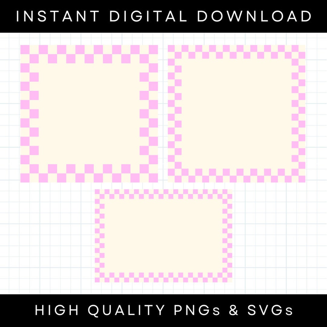 Checkers Frame Clipart SVG Bundle Checkers Pattern Frame Png & SVG Cut ...