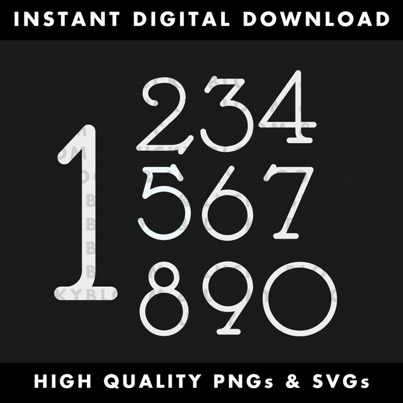 0-9 Art Deco Numbers Font SVG Bundle Birthday Numbers SVG Files for ...