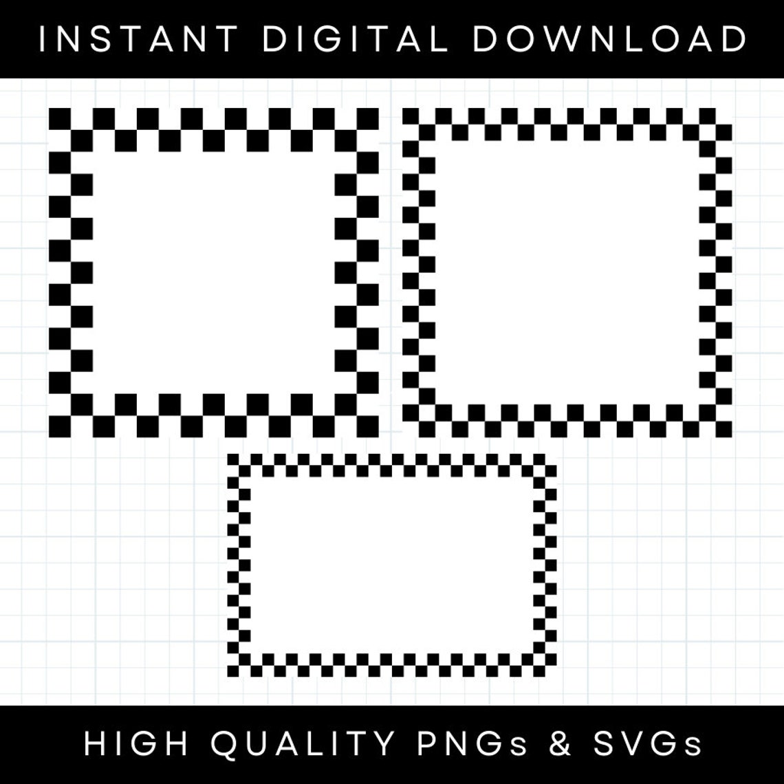 Checkers Frame Clipart SVG Bundle Checkers Pattern Frame Png & SVG Cut ...