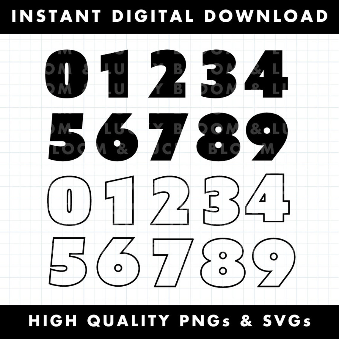 0-9 Numbers Font SVG Bundle Birthday Numbers SVG Files for Cricut ...
