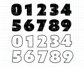 0-9 Punk Numbers Font SVG Bundle Birthday Numbers SVG Files for Cricut ...