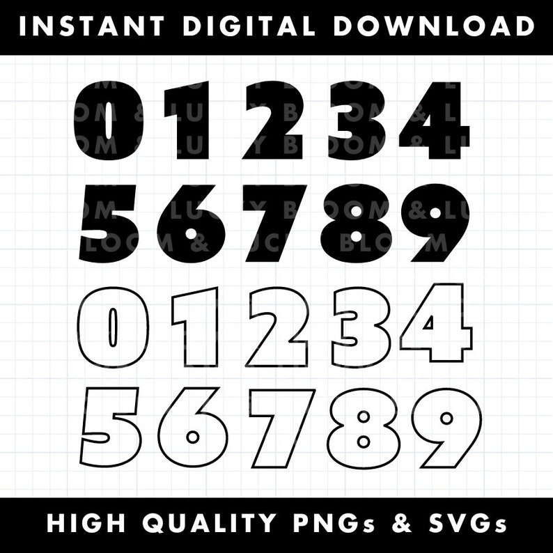 0-9 Numbers Font SVG Bundle Birthday Numbers SVG Files for Cricut ...