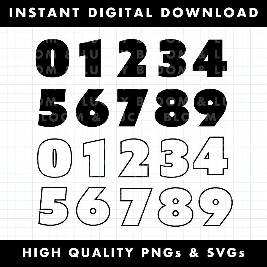 0-9 Numbers Font SVG Bundle Birthday Numbers SVG Files for Cricut ...