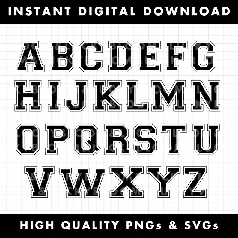 Varsity College Football Soccer Font SVG Bundle / Letras del alfabeto ...