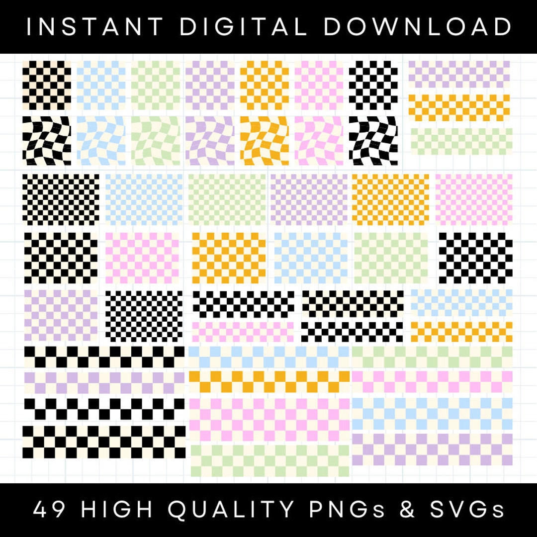 Checkers Clipart SVG Bundle Checkers Pattern Png & SVG Cut Files for ...