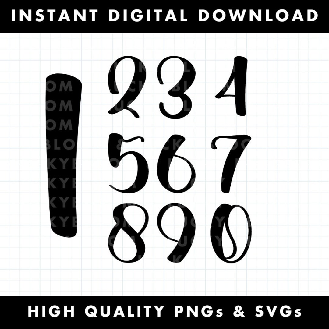 0-9 Numbers Font SVG Bundle Birthday Numbers SVG Files for Cricut ...