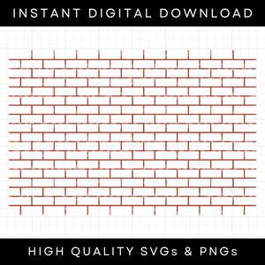 Brick Wall Pattern SVG Bundle Brick Wall Stencil Pattern Png SVG Cut ...
