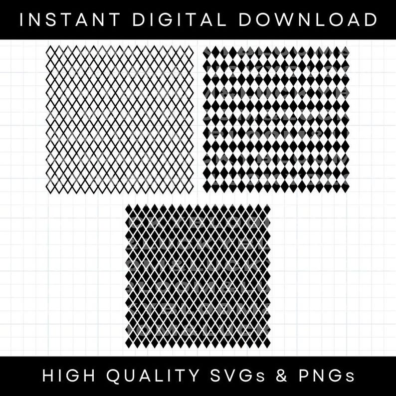 Diamond Pattern SVG Bundle Black Checkered Diamond Pattern Png SVG Cut ...