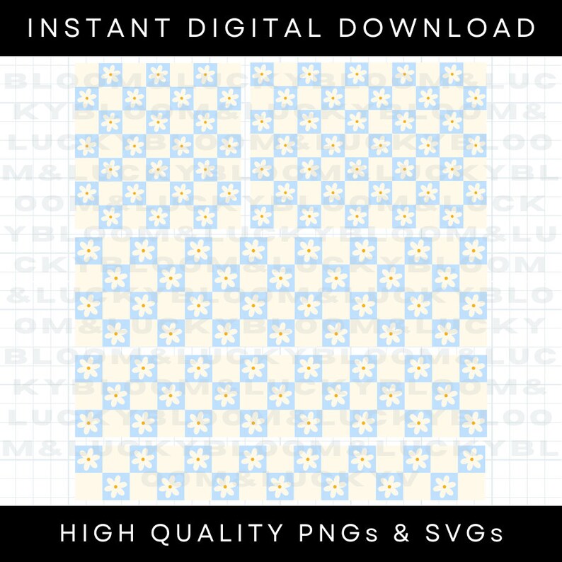 Checkers Flower Clipart SVG Bundle Checkers Pattern Png & SVG Cut Files ...