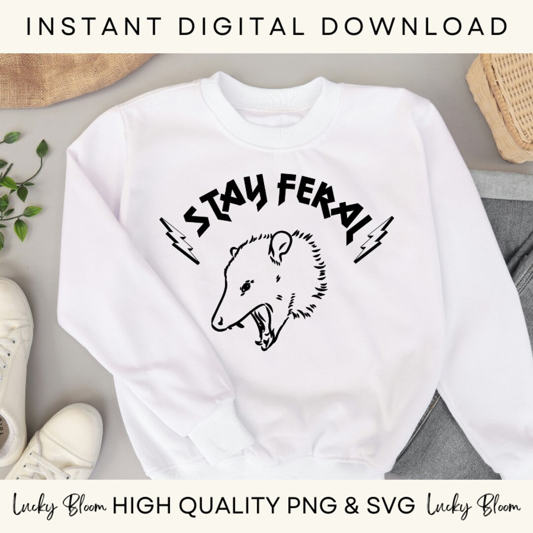Stay Feral Possum Funny PNG & SVG Trashy Feral Metal Possum T-shirt ...