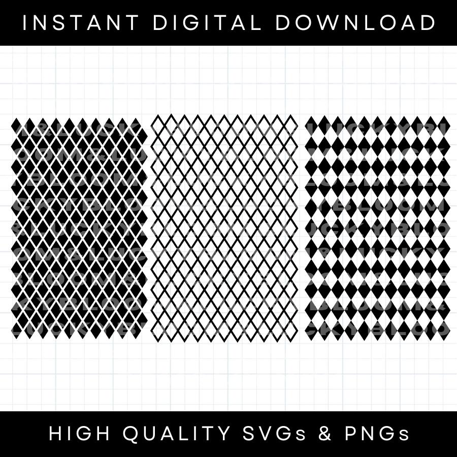 Diamond Pattern SVG Bundle Black Checkered Diamond Pattern Png SVG Cut ...