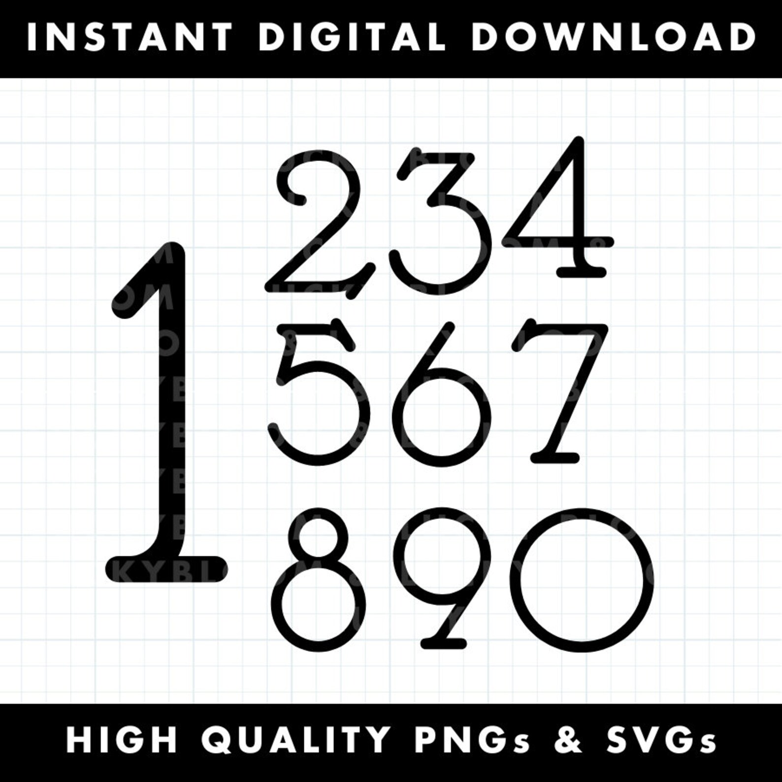 0-9 Art Deco Numbers Font SVG Bundle Birthday Numbers SVG Files for ...