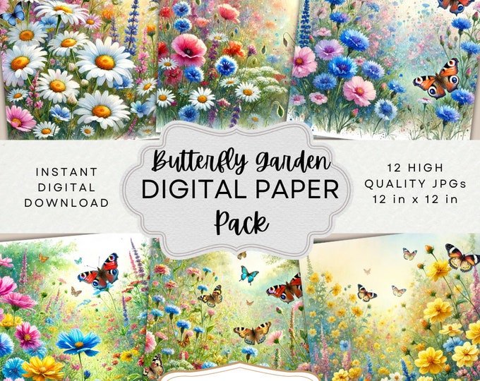 Butterfly Garden Clip Art Bundle 10 High Res Watercolor Clipart Jpgs ...