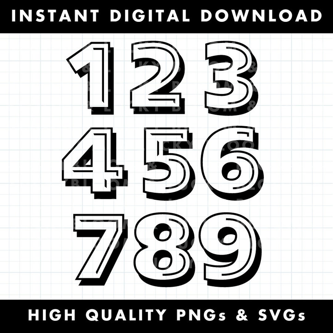 0-9 Looney Tunes Font Numbers SVG Bundle Cartoon Birthday Numbers SVG ...