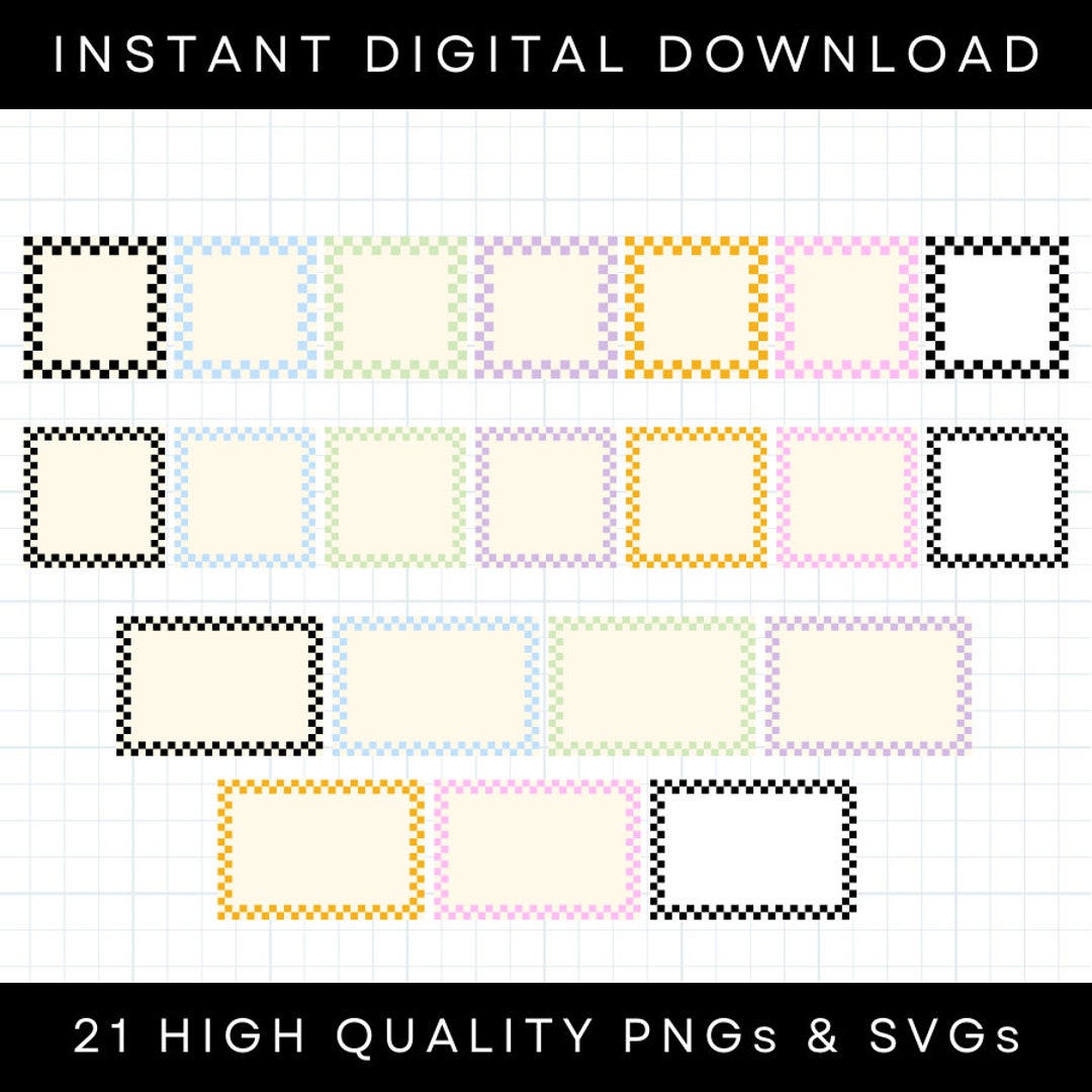 Checkers Frame Clipart SVG Bundle Checkers Pattern Frame Png & SVG Cut ...