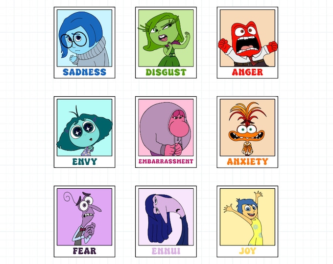 Inside Out 2 Character Clipart SVG PNG Bundle Inside Out 2 Digital ...