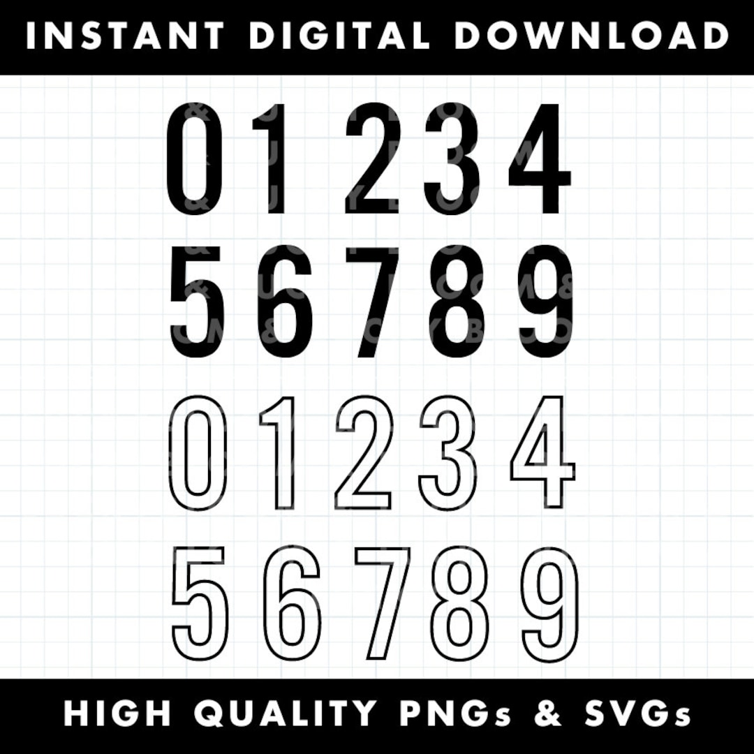 0-9 Numbers Font SVG Bundle Birthday Numbers SVG Files for Cricut ...