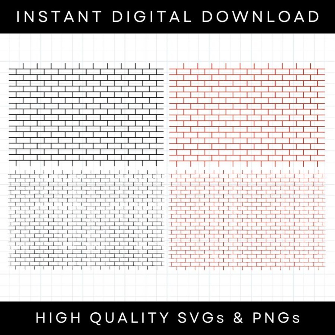 Brick Wall Pattern SVG Bundle Brick Wall Stencil Pattern Png SVG Cut ...