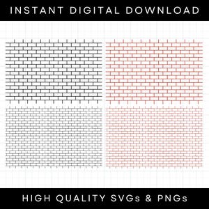 Brick Wall Pattern SVG Bundle Brick Wall Stencil Pattern Png SVG Cut ...