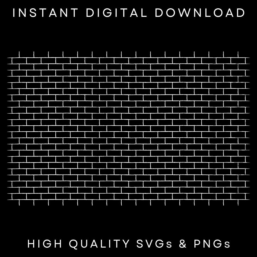 Brick Wall Pattern SVG Bundle Brick Wall Stencil Pattern Png SVG Cut ...