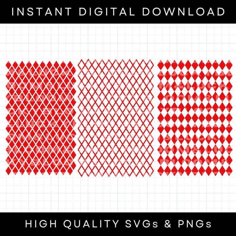 Diamond Pattern SVG Bundle Red Checkered Diamond Pattern Png SVG Cut ...