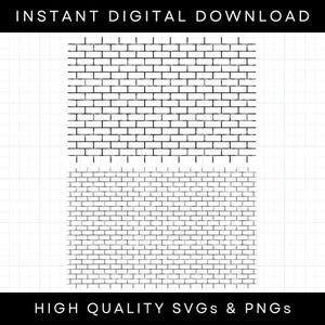 Brick Wall Pattern SVG Bundle Brick Wall Stencil Pattern Png SVG Cut ...